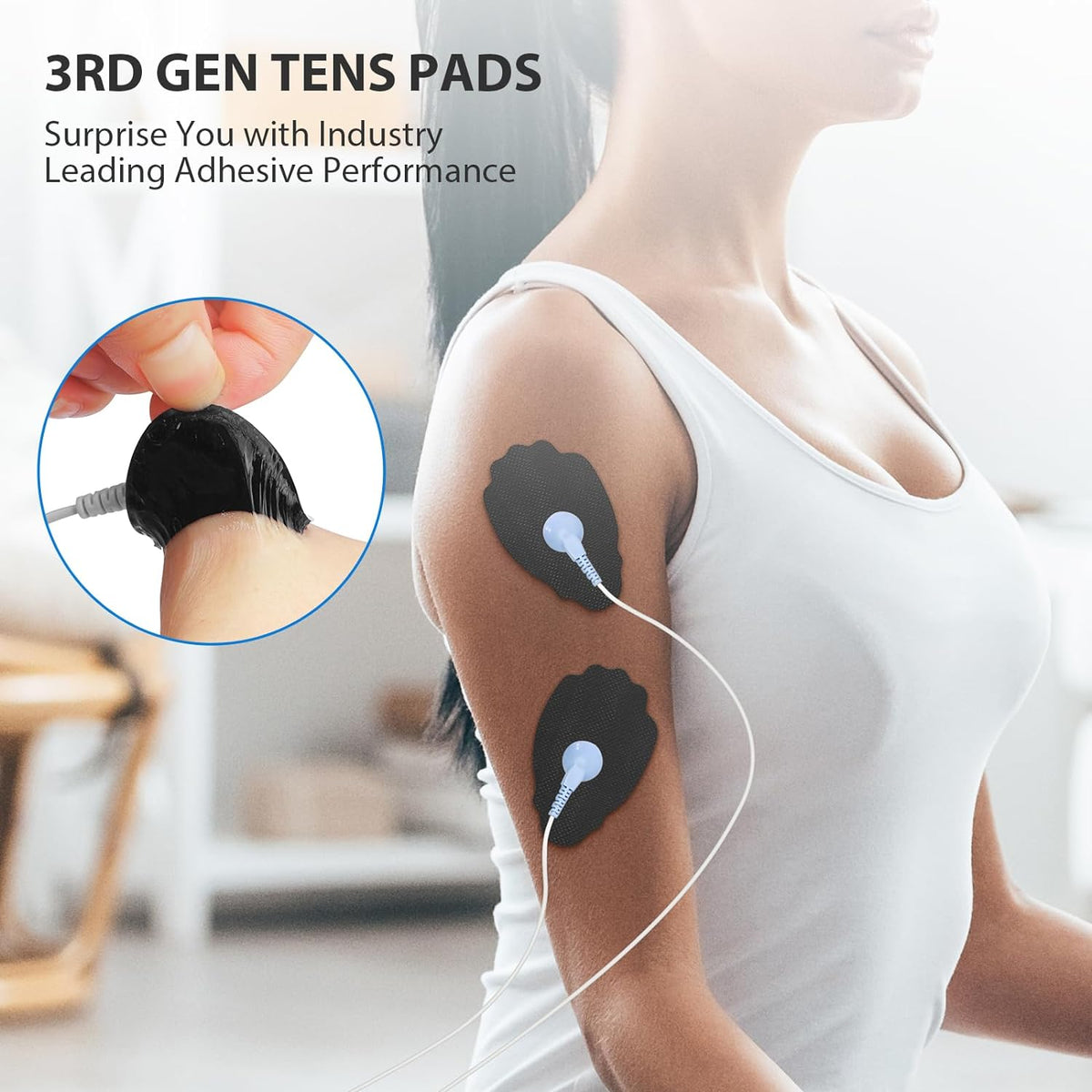 NURSAL TENS Unit Electrode Pads 20 Pack 3.5mm Snap EMS Replacement Pad – Nursal