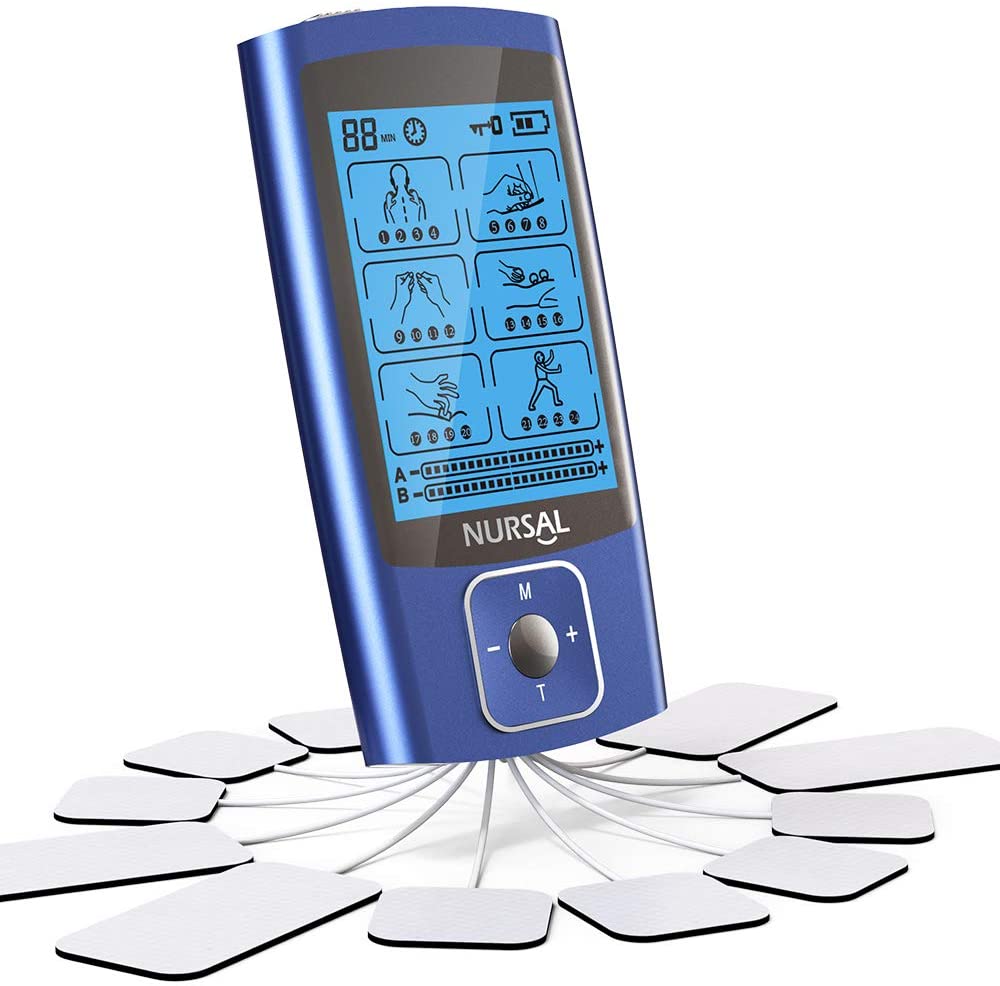 [24 Modes] NURSAL AS1080 Dual Channel TENS EMS Unit Muscle Stimulator ...